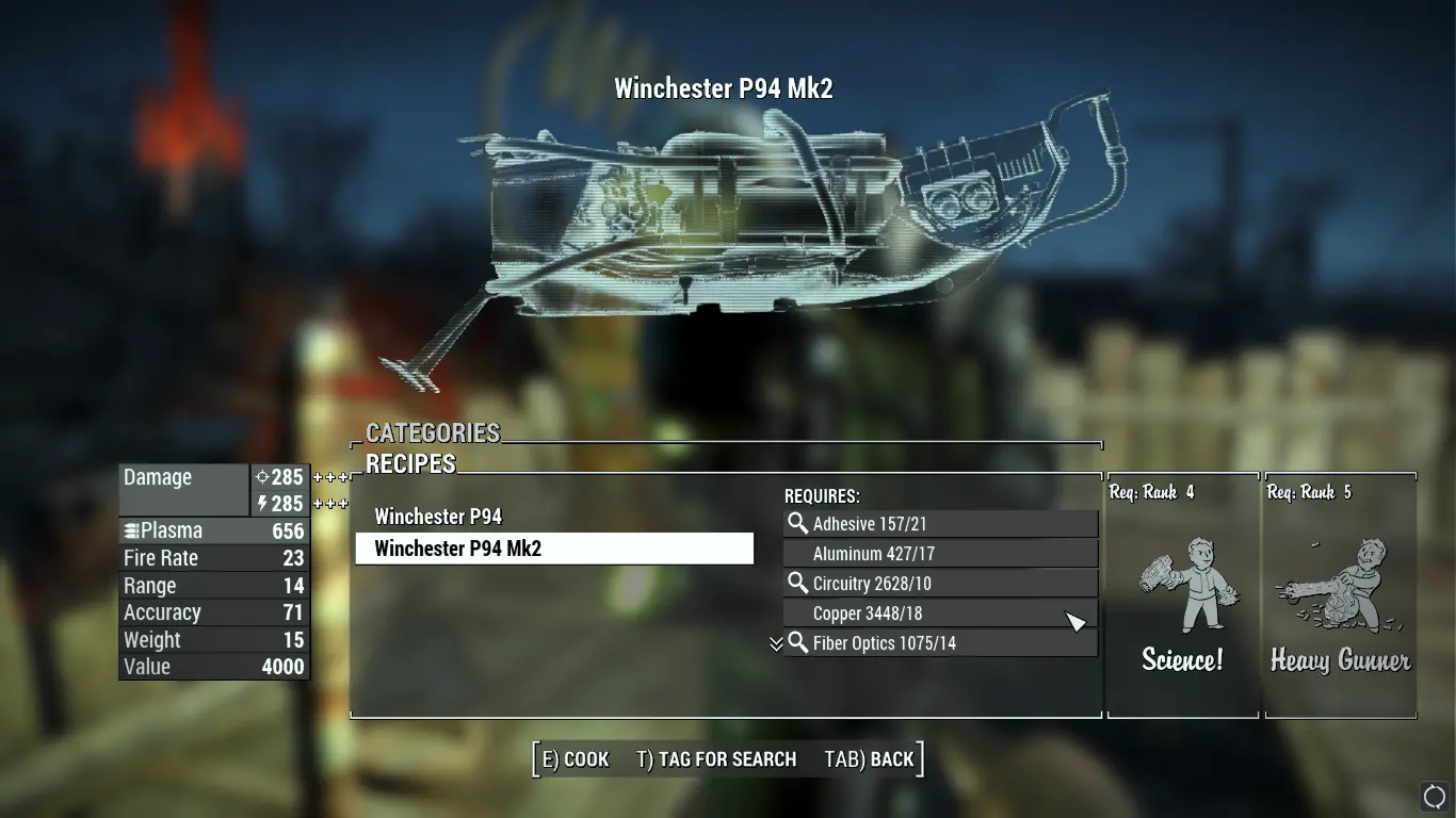 Winchester P94 Plasma Caster Tweaks At Fallout 4 Nexus Mods And Community