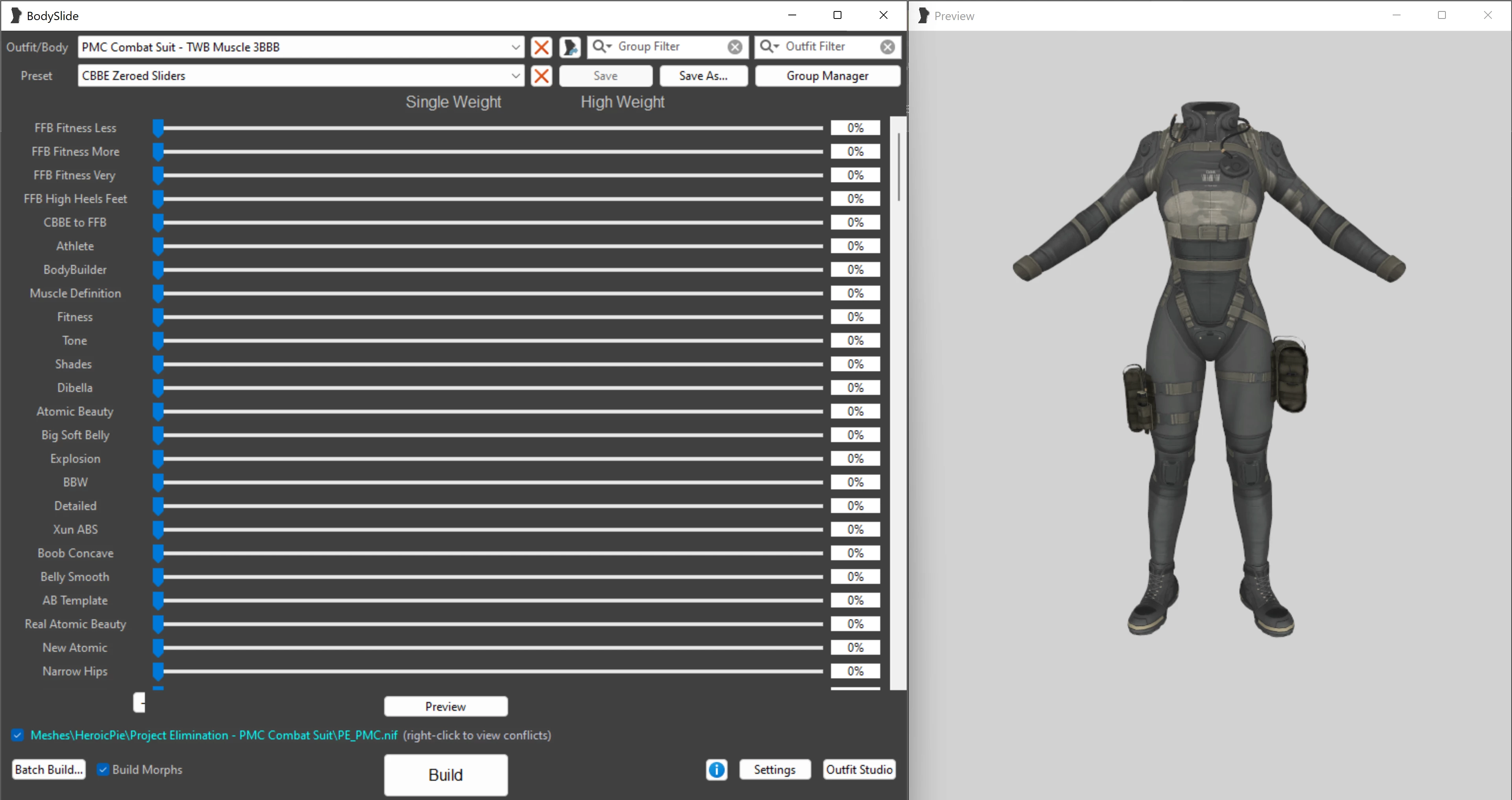 Pmc Combat Suit Cbbe Twb 3bbb Bodyslide At Fallout 4 Nexus Mods And Community